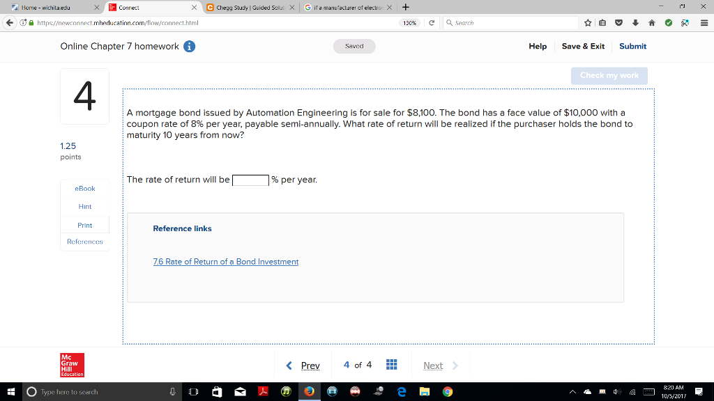 Finance Archive | October 05, 2017 | Chegg.com