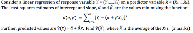 Solved Consider A Linear Regression Of Response Variable Y 