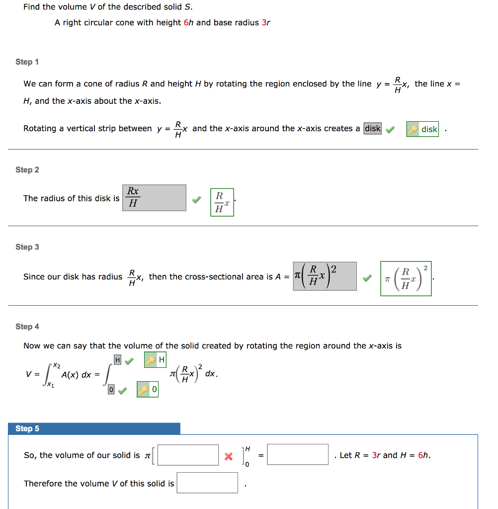 Solved Find the volume V of the described solid S A right | Chegg.com