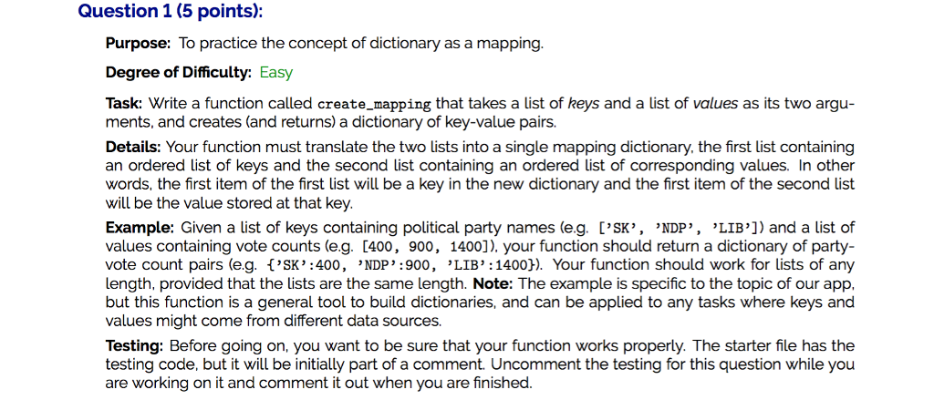 Solved Question 1 (5 points): Purpose: To practice the | Chegg.com
