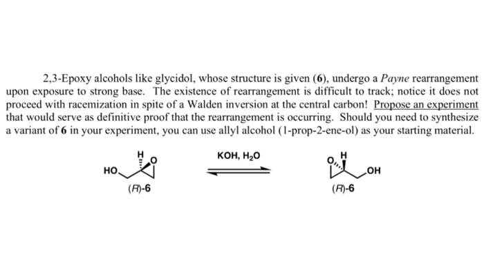 Solved 2,3-Epoxy alcohols like glycidol, whose structure is | Chegg.com