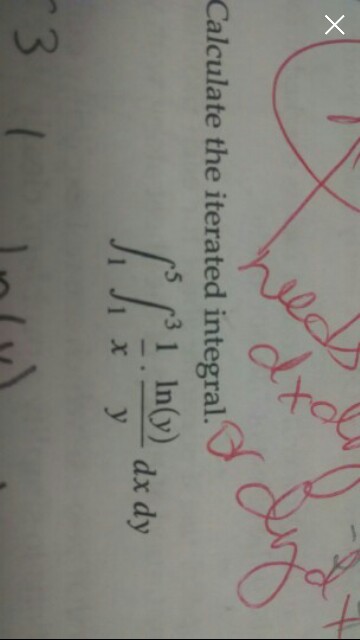 Solved Calculate the iterated integral. s 31 InG) dx dy 3 | Chegg.com