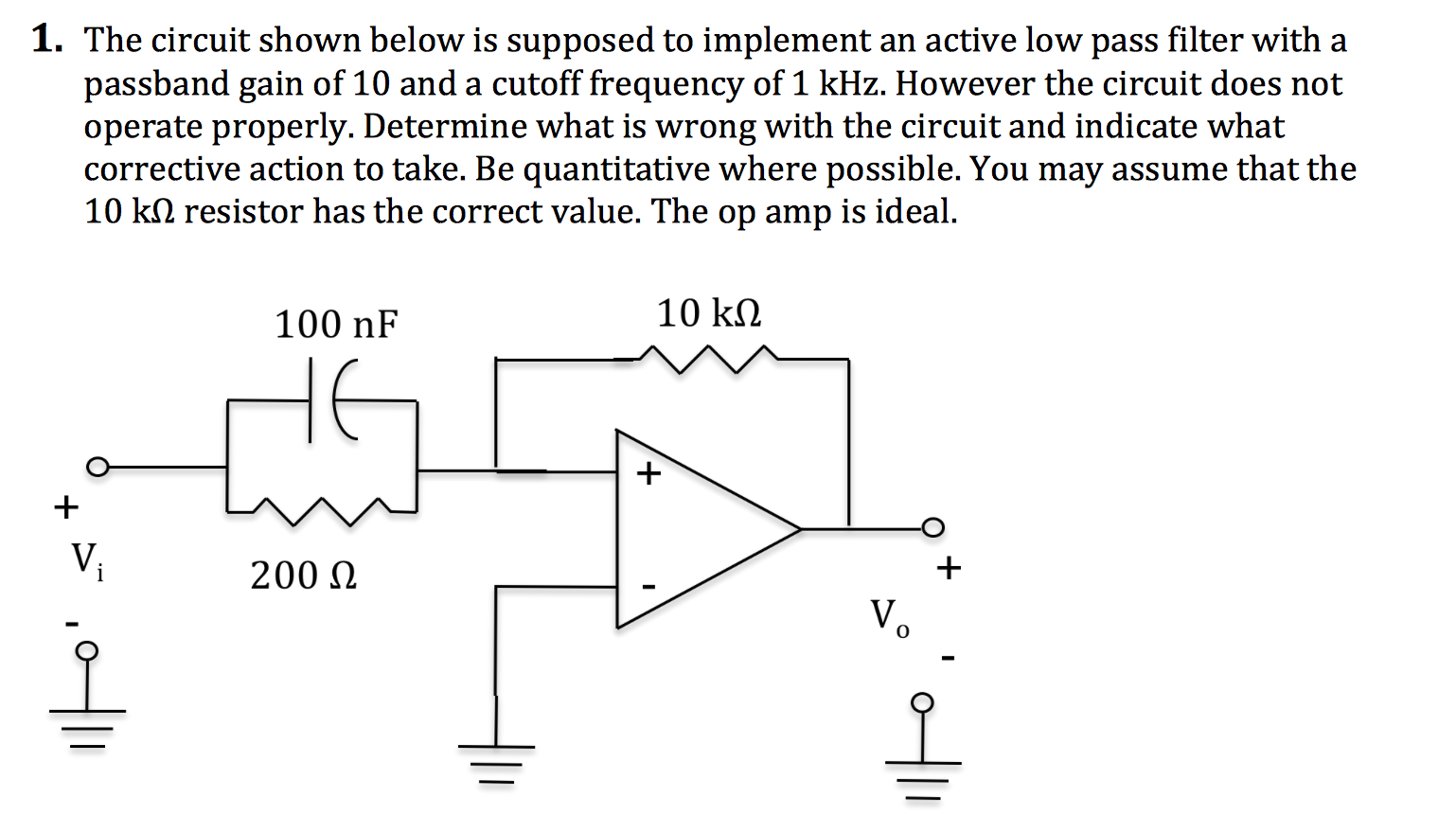 Solved The circuit shown below is supposed to implement an | Chegg.com
