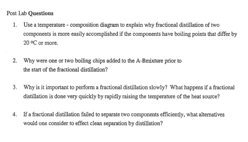 Solved Fractional Distillation Lab Note Please