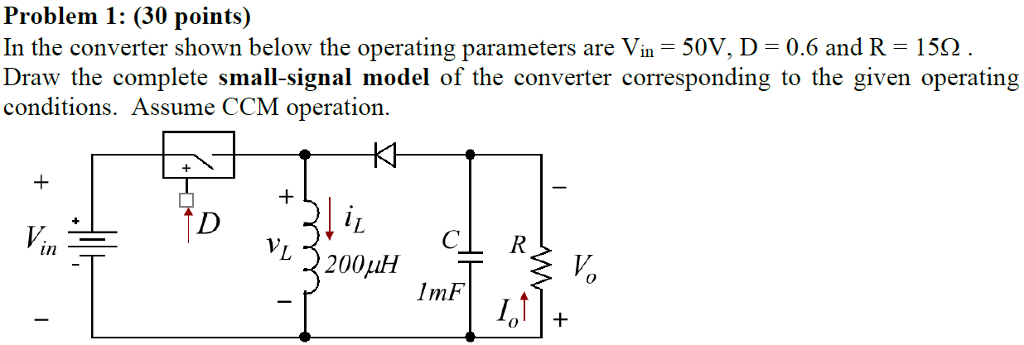 Solved Problem 1: (30 points) In the converter shown below | Chegg.com