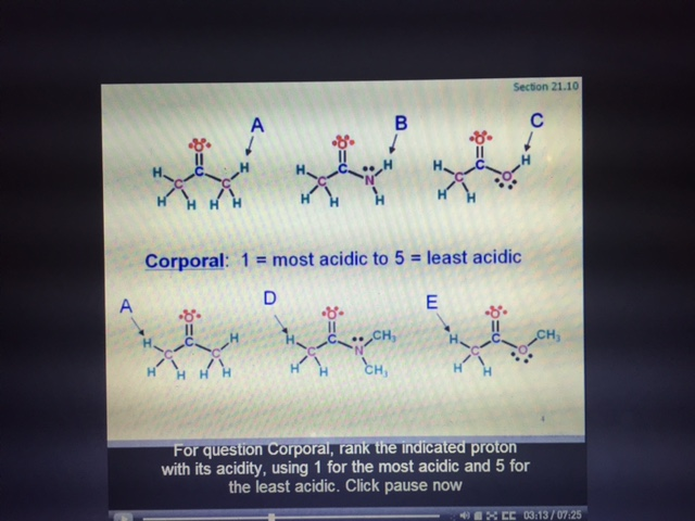 Solved Rank the indicated proton with its acidity, using 1 | Chegg.com