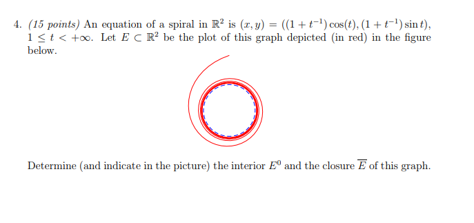 Solved (15 points) An equation of a spiral in R2 is (zw) = | Chegg.com