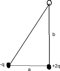 Solved Two point charges are located at two of the vertices | Chegg.com