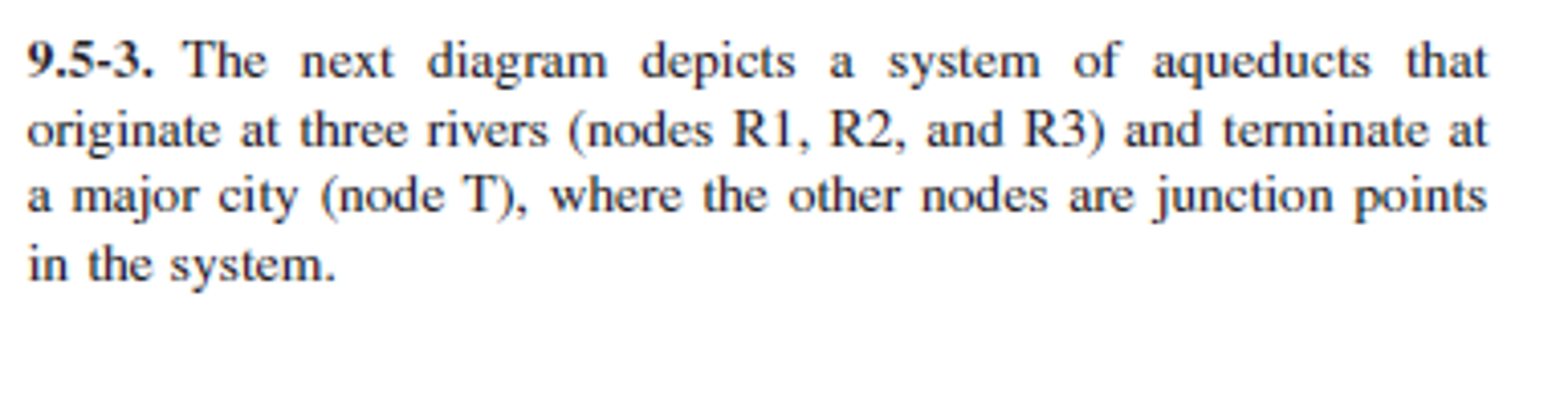 Solved 9.5-3. The next diagram depicts a system of aqueducts | Chegg.com