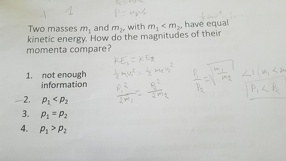 Solved Two masses m, and m2, with m
