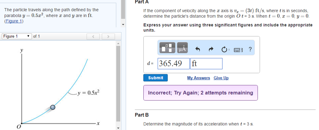 Solved Part A A The particle travels along the path defined | Chegg.com