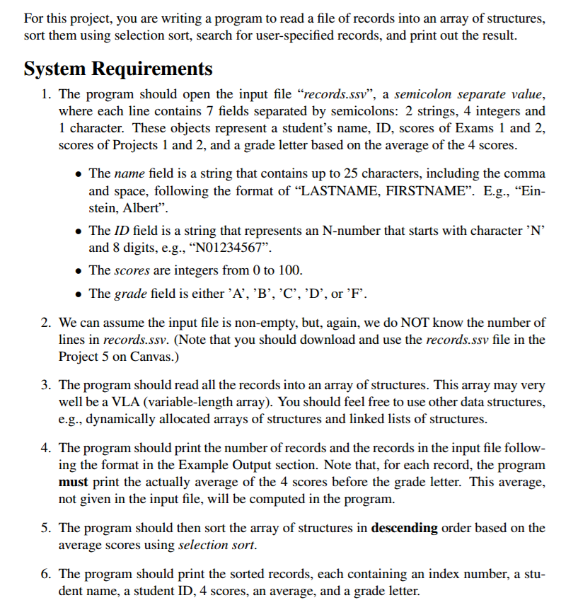 I have the Records.ssv file. I could use help with | Chegg.com
