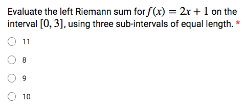 Solved Evaluate the left Riemann sum for f(x) - 2x1 on the | Chegg.com