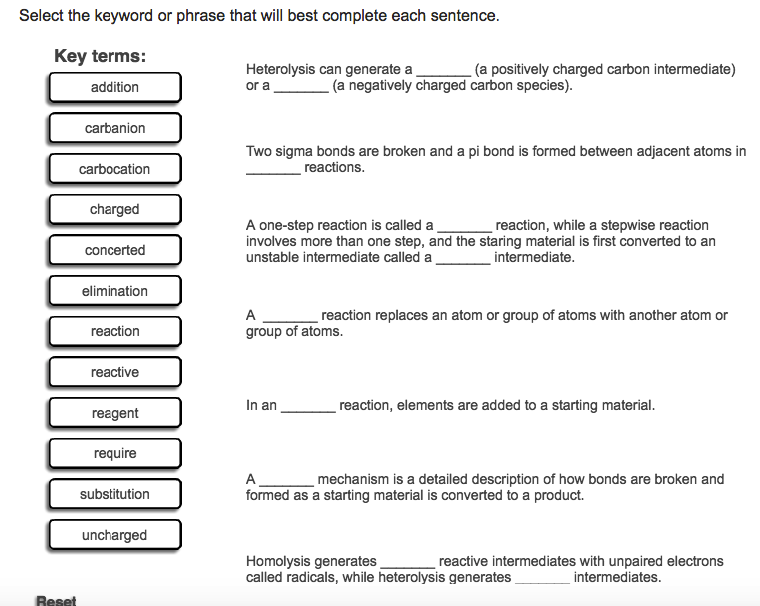 Solved Select the keyword or phrase that will best complete | Chegg.com