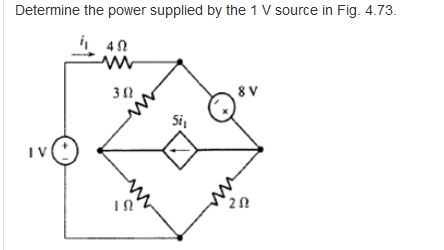 Solved Determine the power supplied by the 1V source in fig | Chegg.com