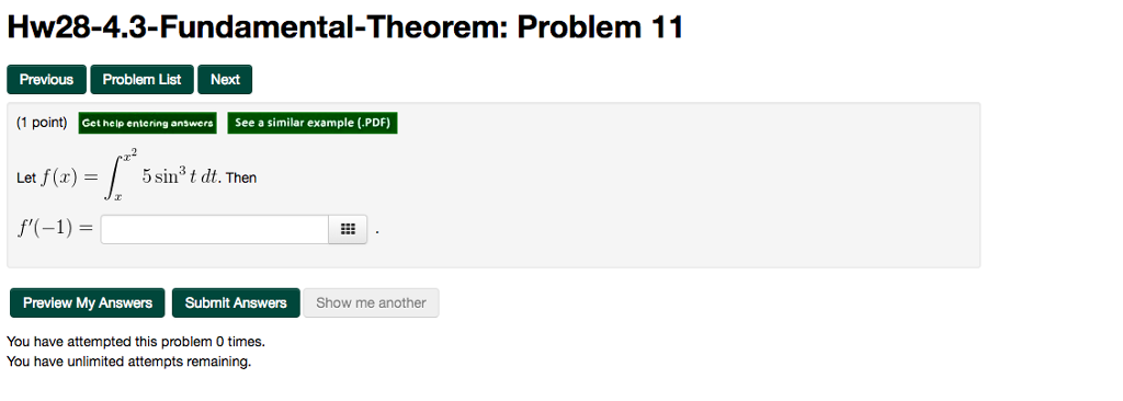 Solved Hw28 43 Fundamental Theorem Problem 11 Previous