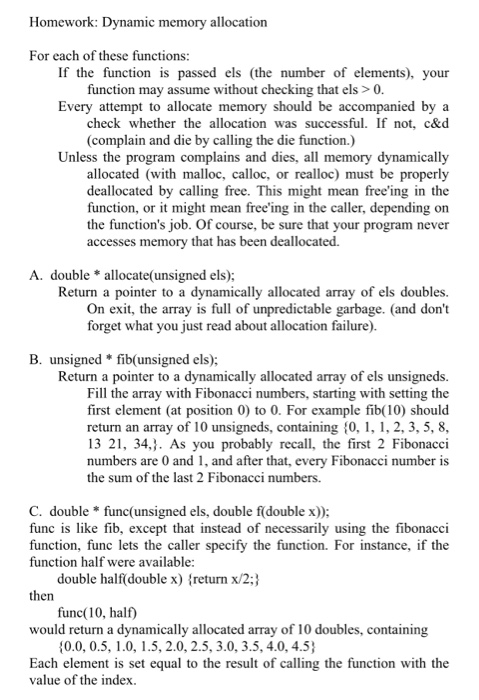 Solved Write a Program in C that includes the functions | Chegg.com