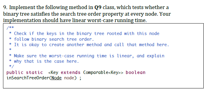 Solved Implement the following methoid in Q9 class which, | Chegg.com