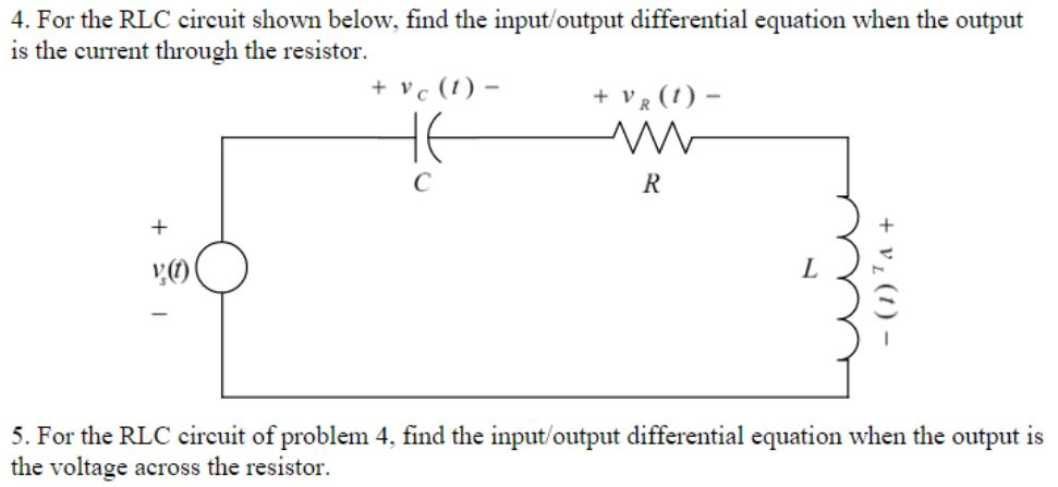 Solved 4. For the RLC circuit shown below, find the | Chegg.com