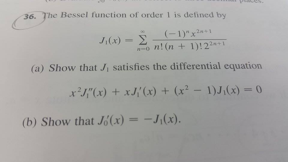 Solved The Bessel function of order 1 is defined by J1(x)= | Chegg.com
