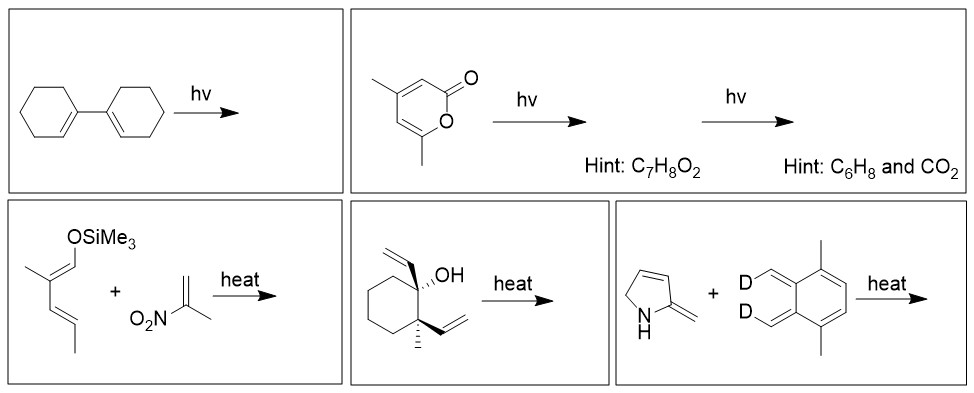 Solved OSiMe3 hv heat hv oH heat hv Hint: C7H8O2 N D Hint: | Chegg.com