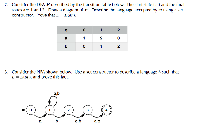Solved Consider the DFA M described by the transition table | Chegg.com