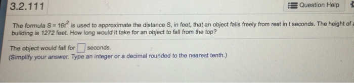 Solved The formula S = 16t^2 is used to approximate the | Chegg.com