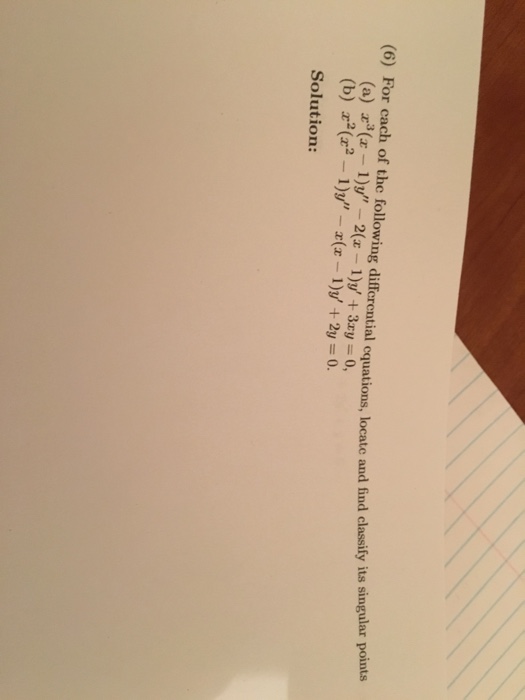 Solved For each of the following differential equations, | Chegg.com