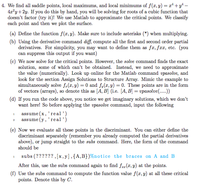 Solved MATLAB QUESTION (Calculus III Course) please | Chegg.com