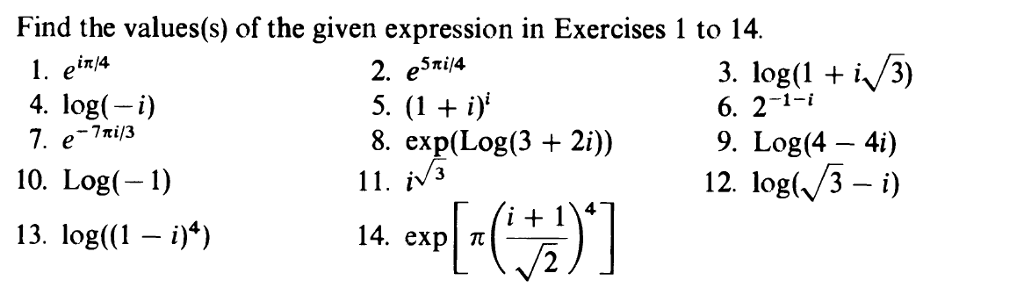 Solved Find the values (s) of the given expression in | Chegg.com