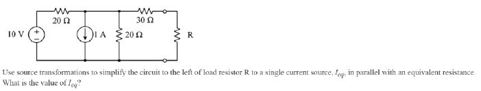 Solved Use Source Transformations To Simplify The Circuit To