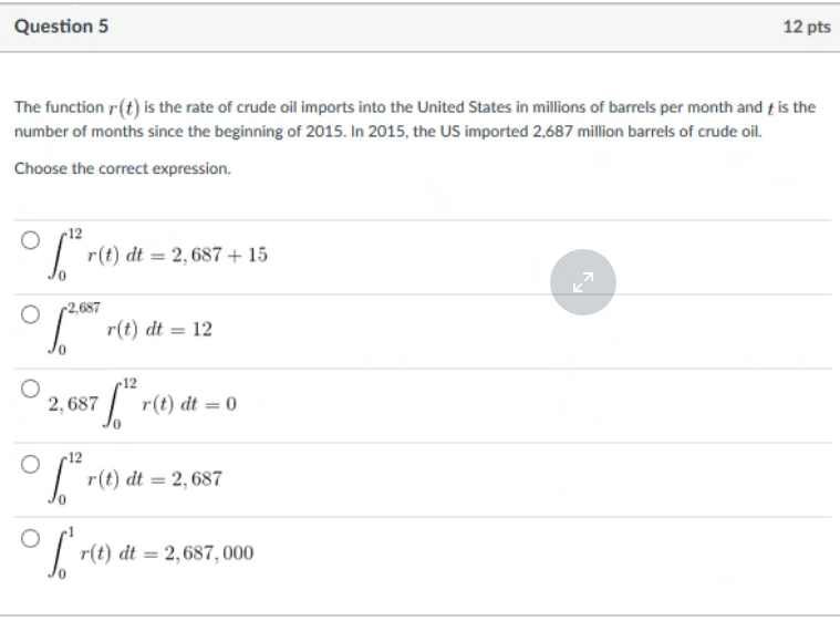 Solved The function r(t) is the rate of crude oil imports | Chegg.com