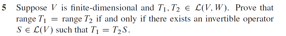 Solved 5 Suppose V is finite-dimensional and T1. T2 Element | Chegg.com