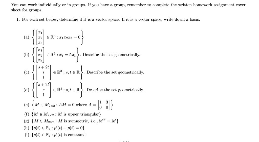 Solved You can work individually or in groups. If you have a | Chegg.com