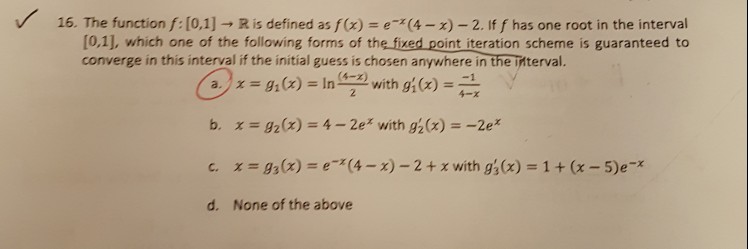 Solved 16. The function f: [0,1] → R is defined as f(x)s | Chegg.com