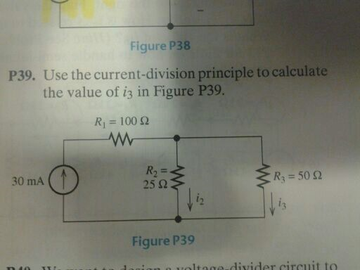 Solved use current division to find i3. please show all work | Chegg.com