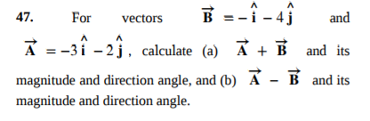 Solved For vectors B vector = -i - 4 j and A vector = -3i | Chegg.com