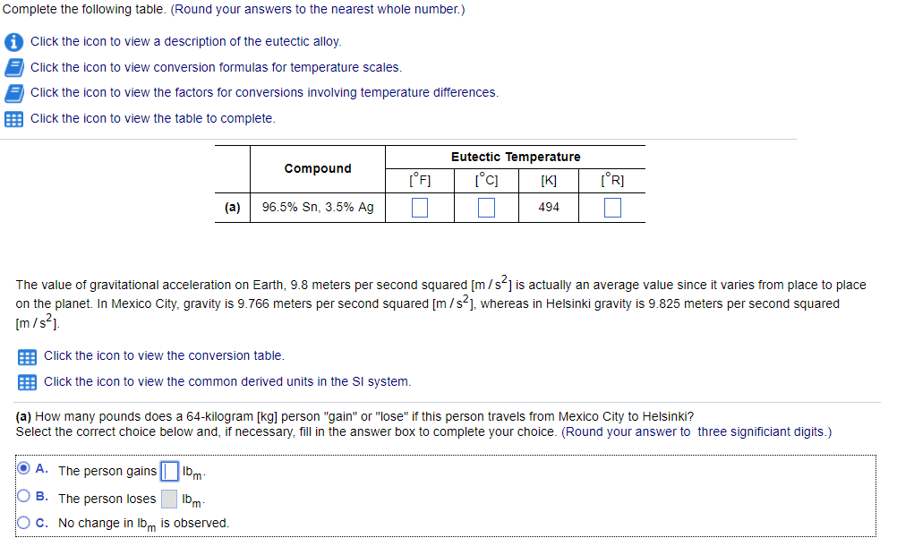 Solved Complete the following table. (Round your answers to | Chegg.com