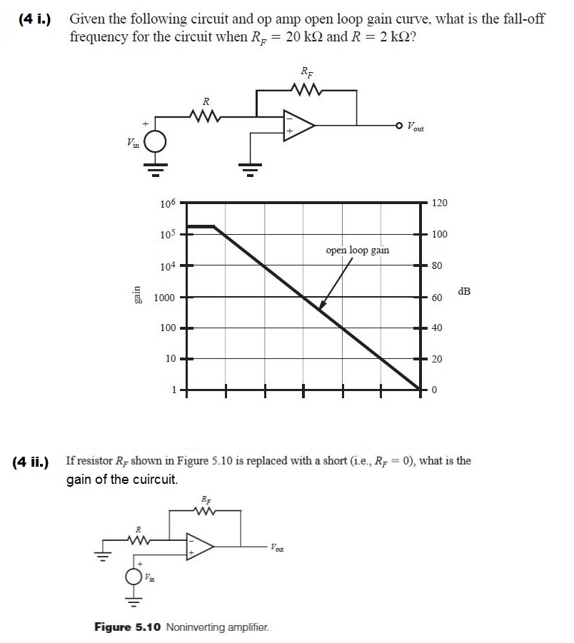 Solved (4 i.) Given the following circuit and op amp open | Chegg.com