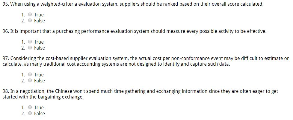 Solved 95. When using a weighted-criteria evaluation system, | Chegg.com