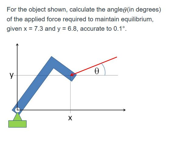 Solved For the object shown, calculate the angle theta(in | Chegg.com