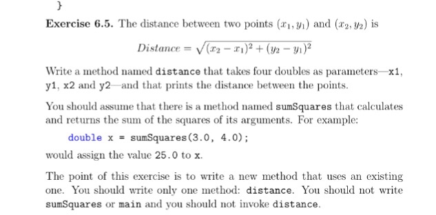 Solved Exercise 6.5. The distance between two points (x1,y1) | Chegg.com