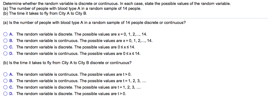 Solved Determine Whether The Random Variable Is Discrete Or 4064