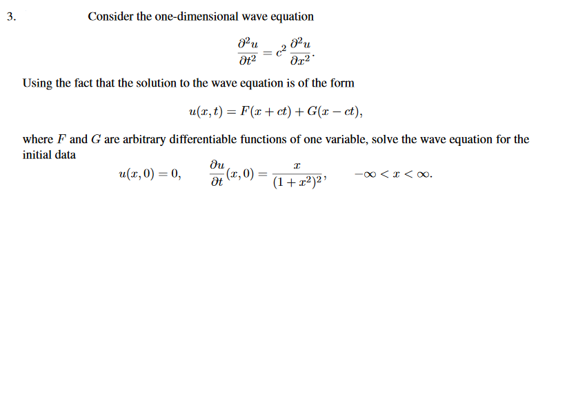 Solved Consider the one-dimensional wave equation partial | Chegg.com