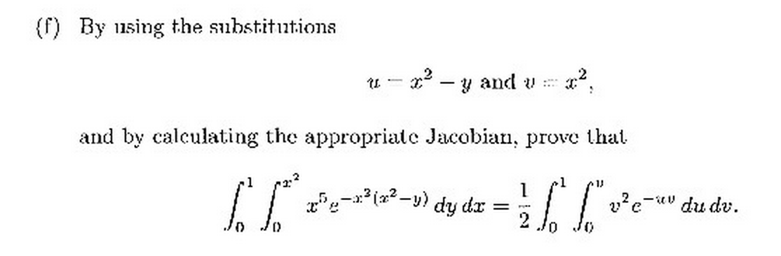 Solved By using the substitutions and by calculating the | Chegg.com