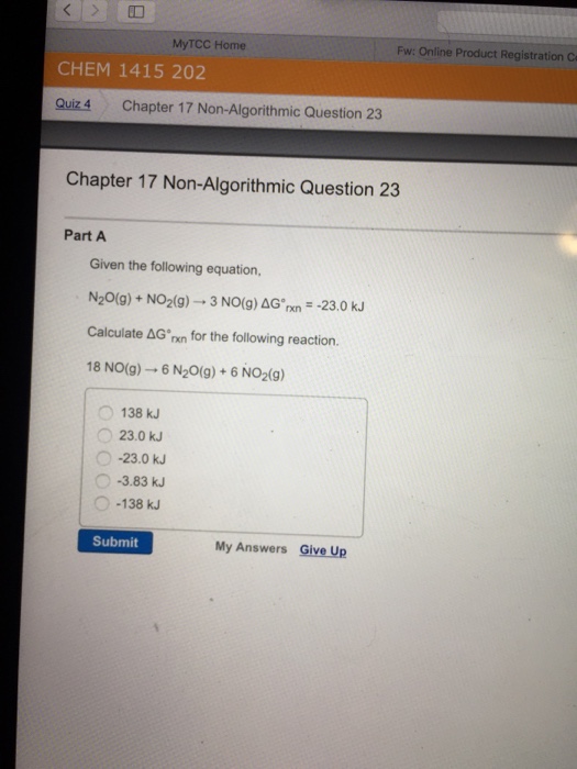 Solved Given the following equation. N_2O(g) + NO2(g) | Chegg.com