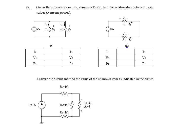 Solved: P2. Given The Following Circuits, Assume R1>R2, Fi... | Chegg.com Solved: P2. Given The Following Circuits, Assume R1>R2, Fi... | Chegg.com