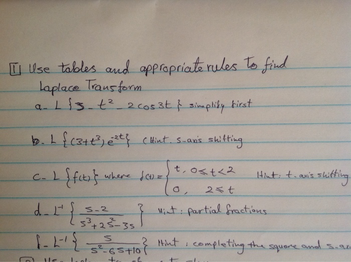 Solved Use tables and appropriate rules to find Laplace | Chegg.com