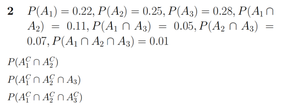 Solved PA, ) = 0.22, P(A2) 0.25, P(As) = 0.28. PA n Ag) = | Chegg.com