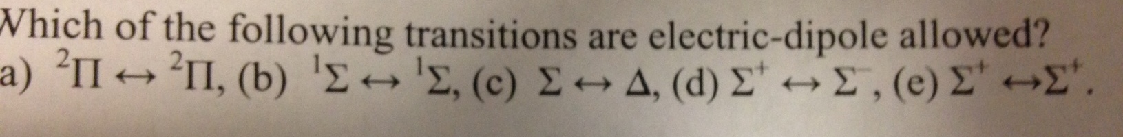 Solved Which of the following transitions arc | Chegg.com